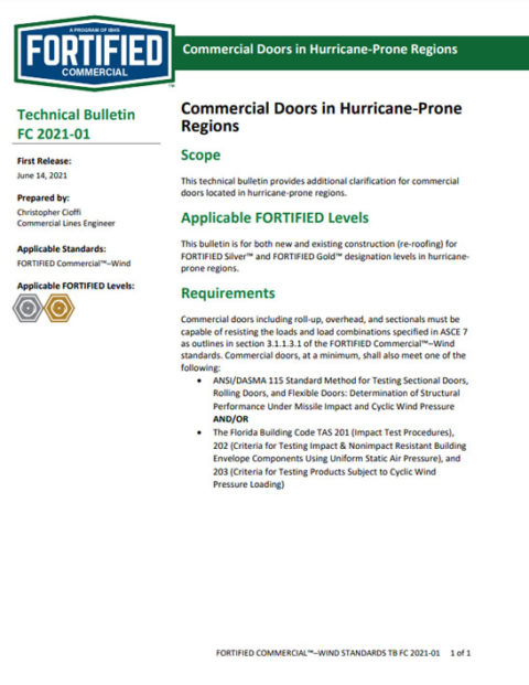 Commercial Technical Resources - FORTIFIED - A Program of IBHS