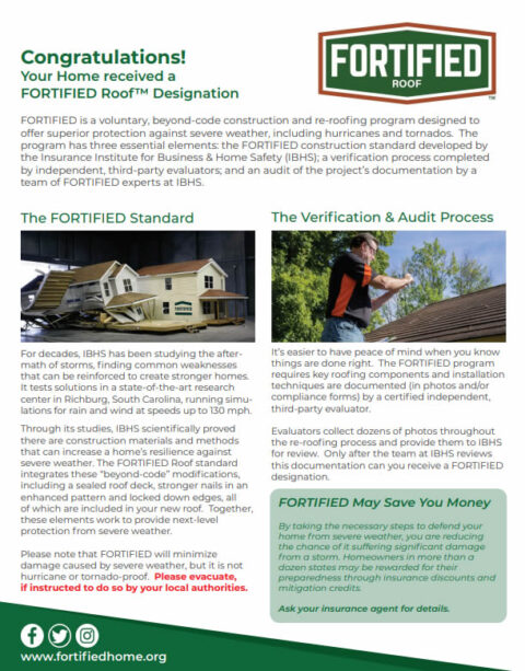 Fact Sheets - FORTIFIED - A Program of IBHS